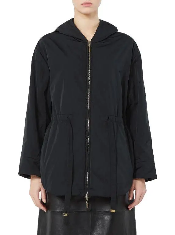 Max Mara Charme Water Repellent Hooded Jacket - Black