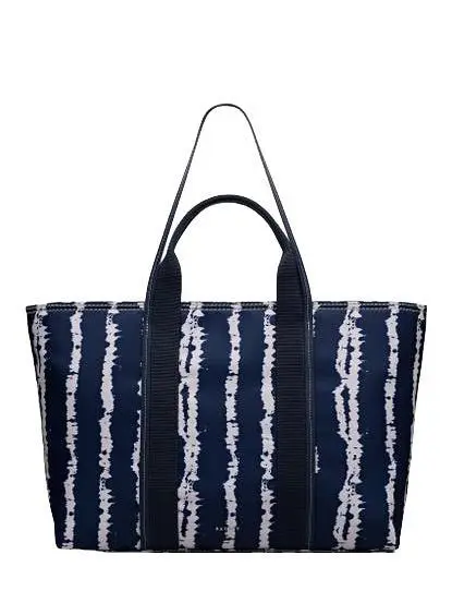 RADLEY Halley Row Tie Dye Stripe Ziptop Tote Bag - Naval
