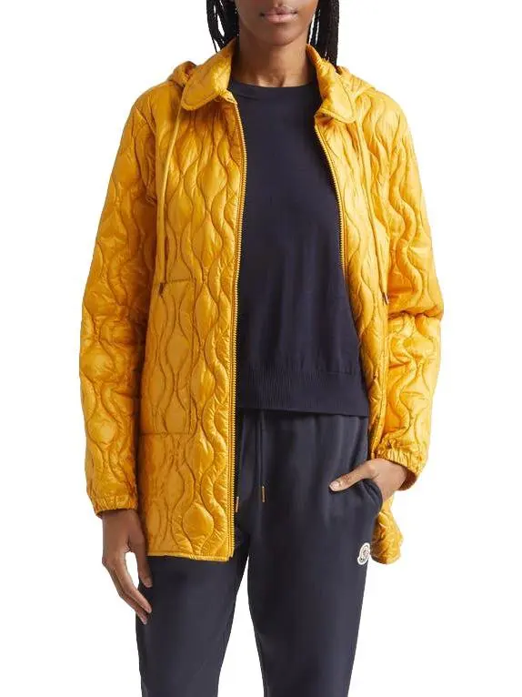 Moncler Balette Quilted Down Jacket With Removable Hood - Yellow