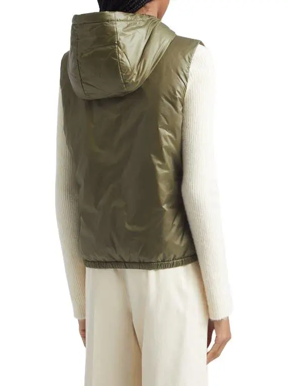Moncler Lansette Hooded Down Vest - Green
