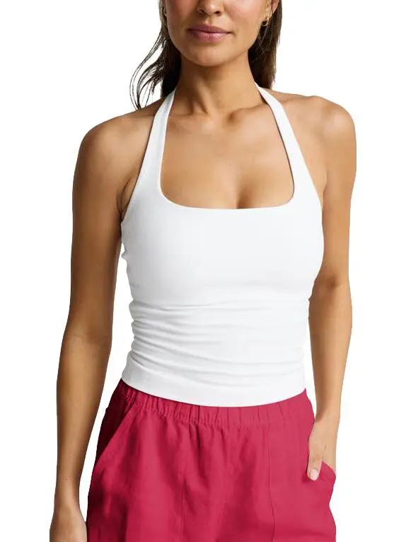 Beyond Yoga Spacedye Halter Crop Tank - Cloud White