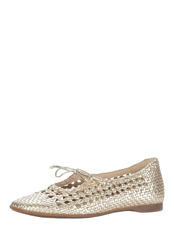 Gabor Woven Ballet Flat With Bow Detailing - Perla