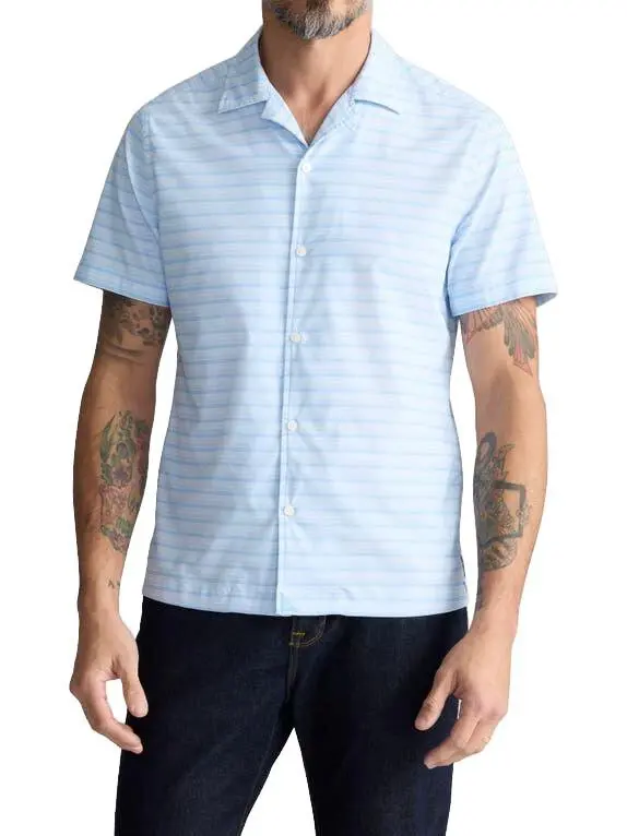 UNTUCKIT Haverman Stripe Performance Camp Shirt - Blue