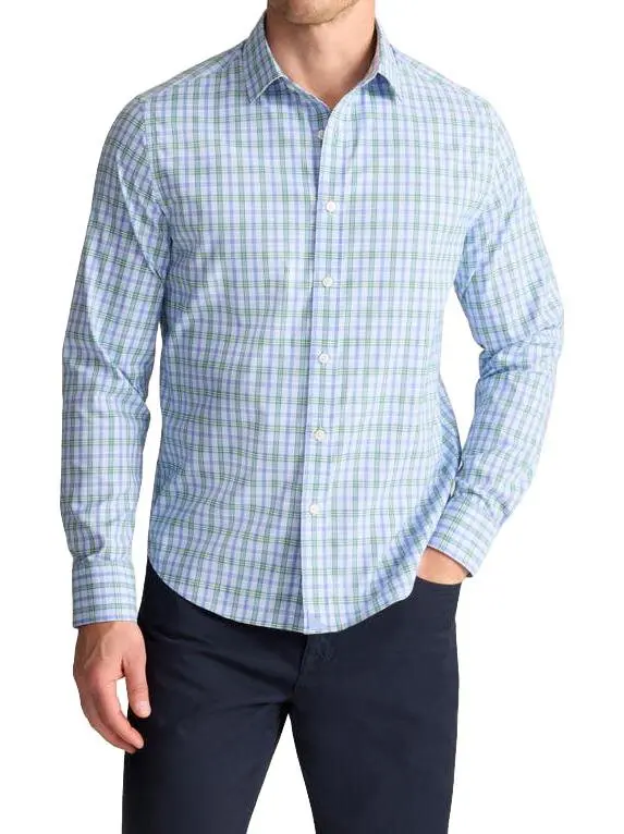 UNTUCKIT Plaid Performance Button-up Shirt - Blue