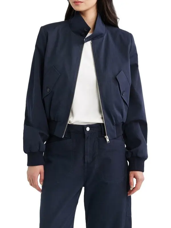 FRAME Harrington Cotton Jacket - Navy