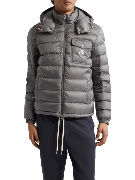 Moncler Verith Hooded Down Jacket - Pewter