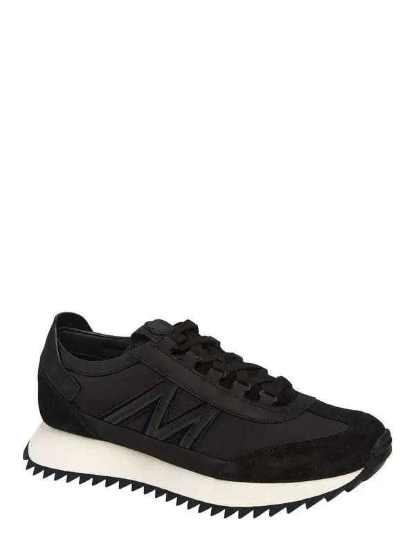 Moncler Pacey Low Top Sneakers With Lug Sole - Black