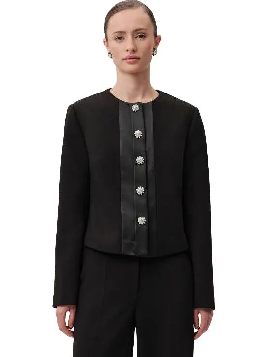 EXQUISE Aster Structured Jacket - Black