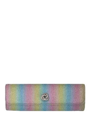 MICHELLE WILHITE Loulou Clutch With Embellished Knot Hardware - Rainbow