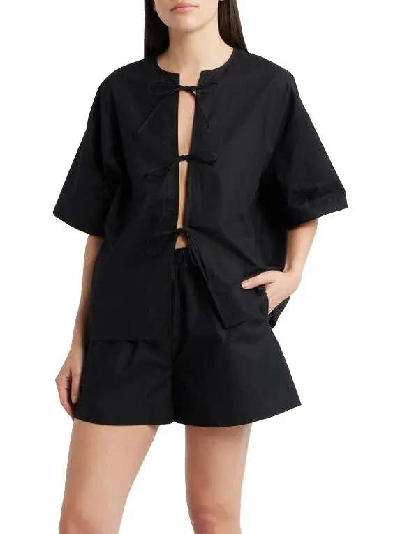 A.REN Evadne Tie Front Top - Black