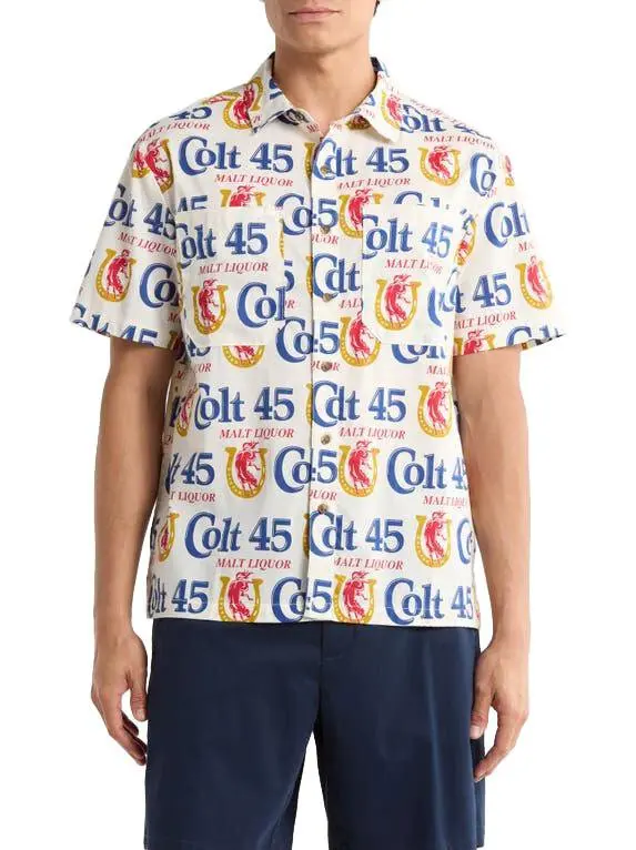 Brixton X Colt 45 Print Button-up Shirt - White Multi