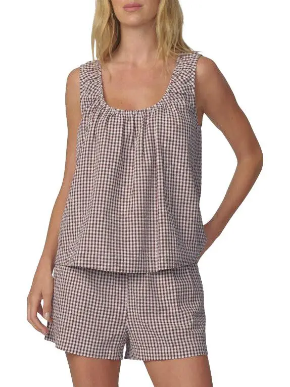 Joe's Jeans The Ana Sleeveless Top Gingham Checks - Macchiato Gingham