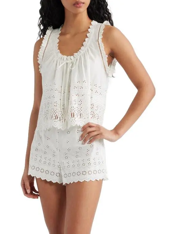 DÔEN Toussin Sleeveless Eyelet Top - Salt