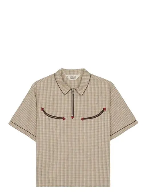 BRAIN DEAD Check Western Shirt - Taupe