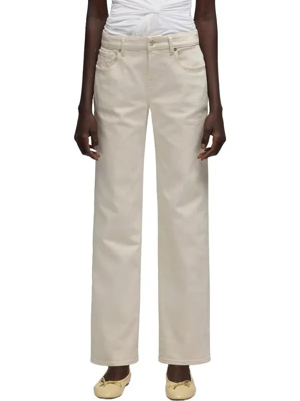 7 For All Mankind Calie Mid Rise Straight Leg Jeans - Moondust
