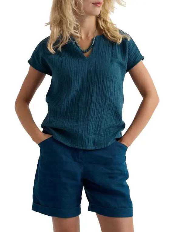 SEASALT CORNWALL Organic Cotton Gauze Top - Storm