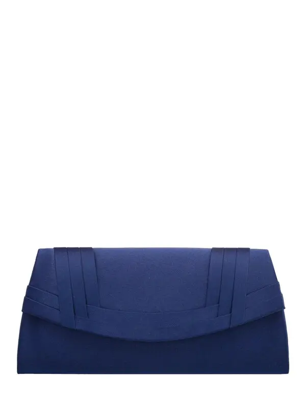 Nina Avis Pleated Clutch - Navy