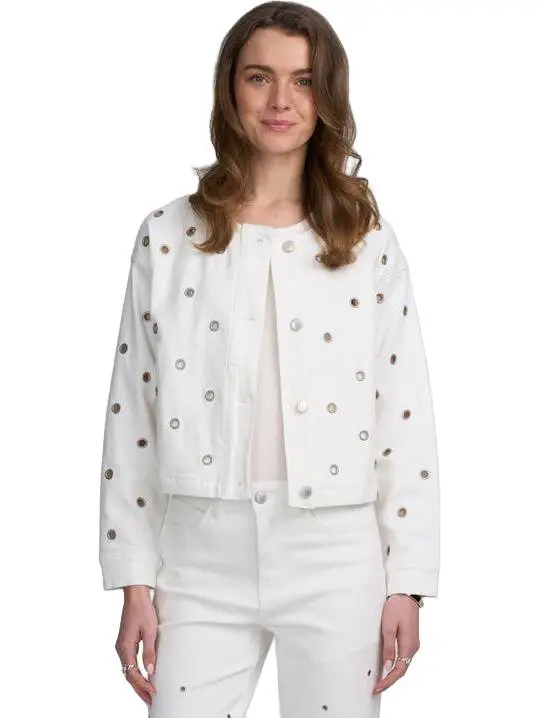 ELLE COLLECTION Grommet Detail Jacket - Ivory
