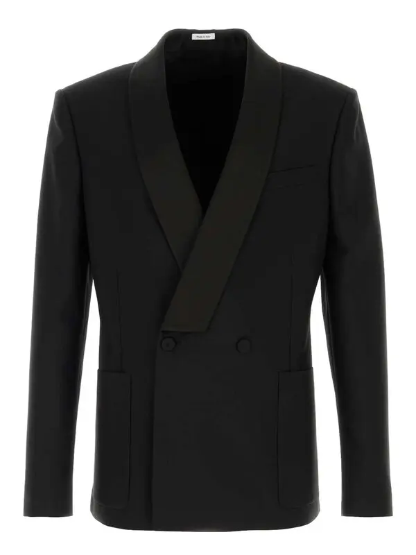 Alexander McQueen Wool Blend Blazer - Black