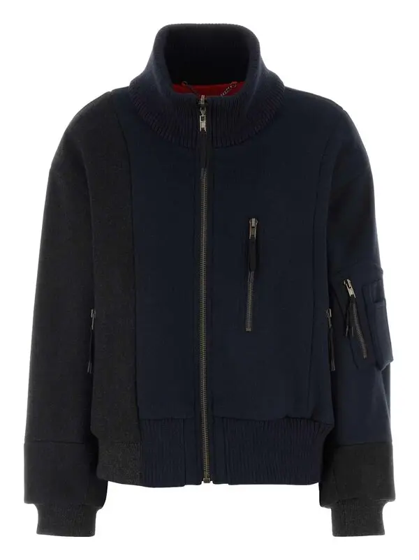 MAISON MARGIELA Two-tone Wool Bomber Jacket - Multicolor
