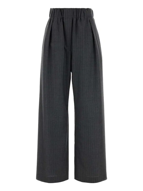 JIL SANDER Embroidered Wool Wide-leg Trousers - Multicolor