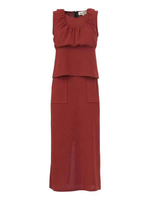 JULIA ALLERT Crinkled Sleeveless Top And Maxi Skirt Set - Red