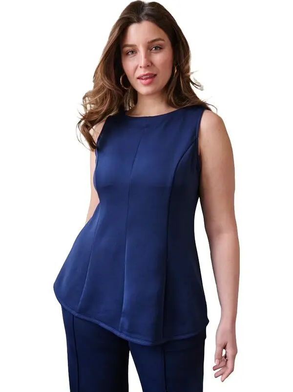 JESSICA LONDON Peplum Top - Navy
