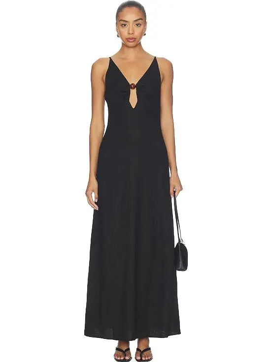 SEVEN WONDERS Unity Low Plunge Maxi Dress - Black