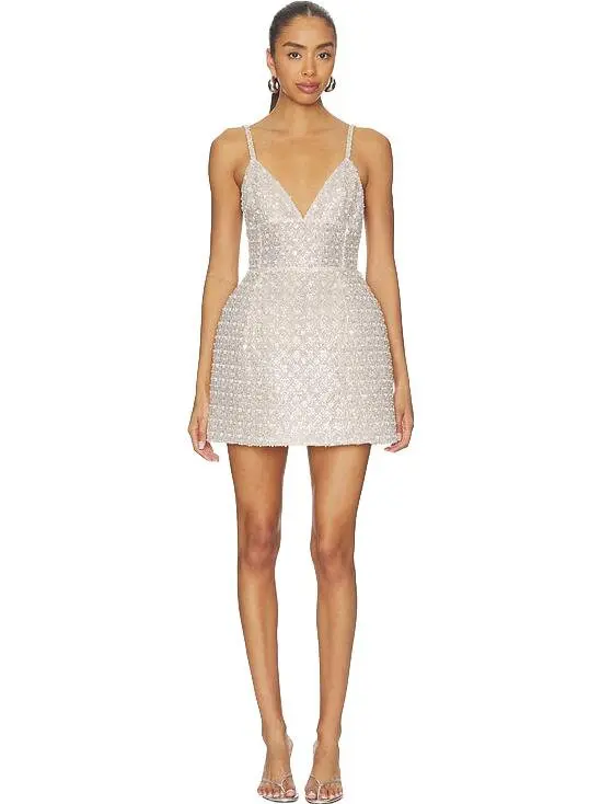 BRONX BANCO Allegra Pearl Tessa Mini Dress - Silver