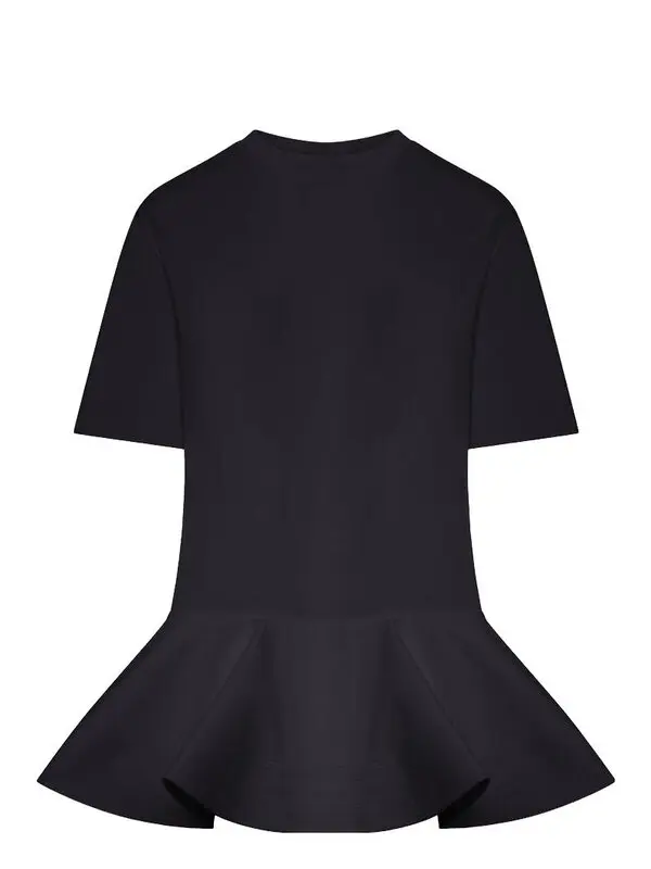 Alaïa Cotton Jersey T-shirt With Crinoline Detail - Black
