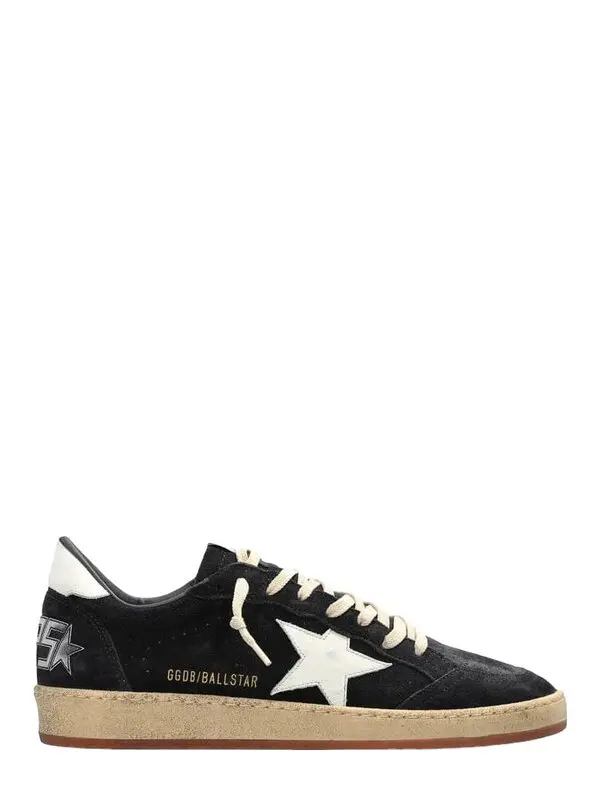 GOLDEN GOOSE Ball-star In Dark Suede With White Leather Star - Blue