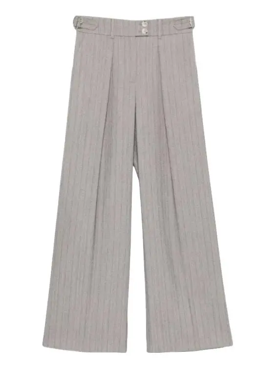 Patrizia Pepe Pinstriped Palazzo Pants - Grey