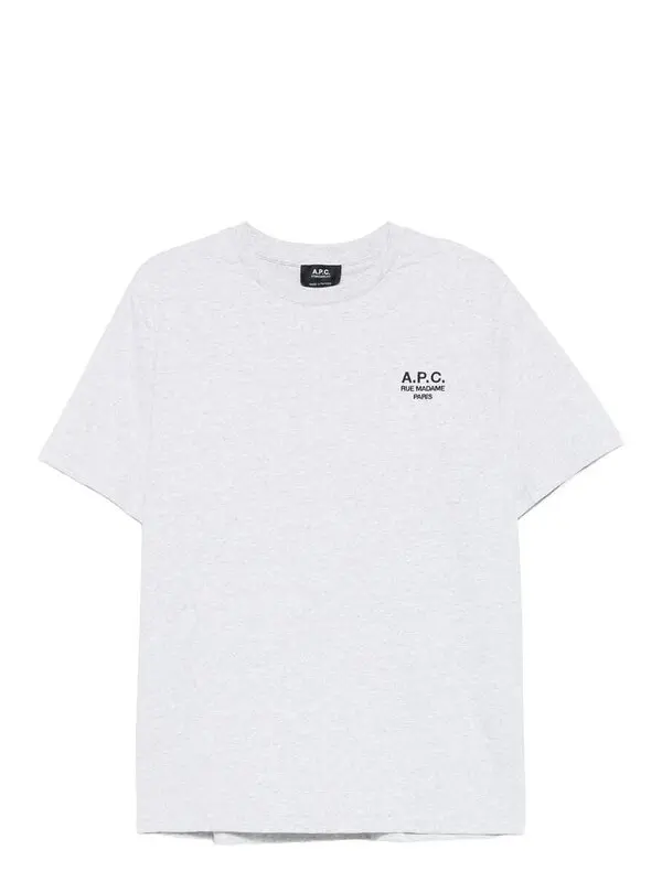 A.p.c. Heather Grey Embroidered Logo T-shirt - Gray