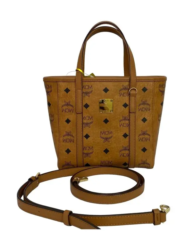 Mcm Leather Monogram Tote Bag - Multicolor