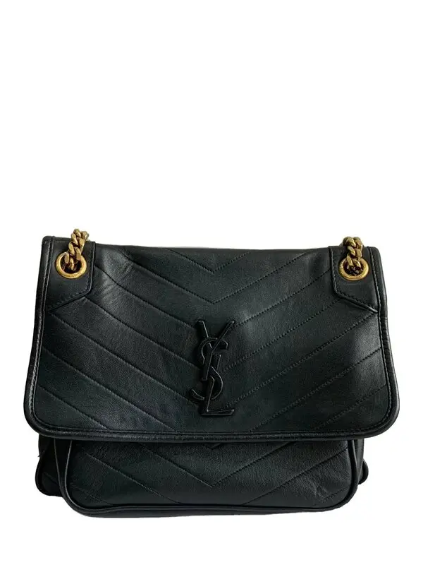 Saint Laurent Leather Shoulder Bag With Chain Strap - Multicolor