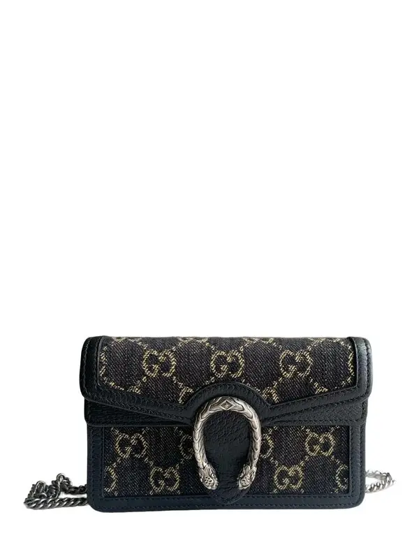 Gucci Leather Monogrammed Shoulder Bag - Multicolor