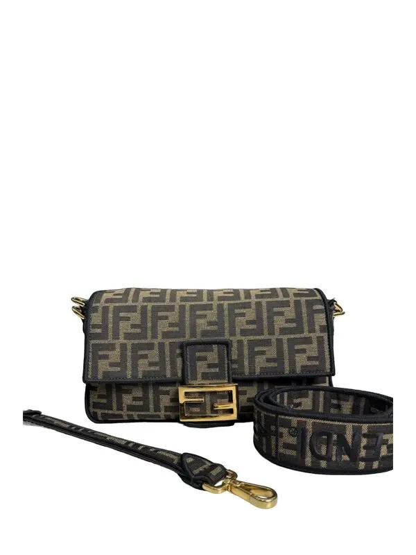 Fendi Monogrammed Leather Baguette Bag - Multicolor