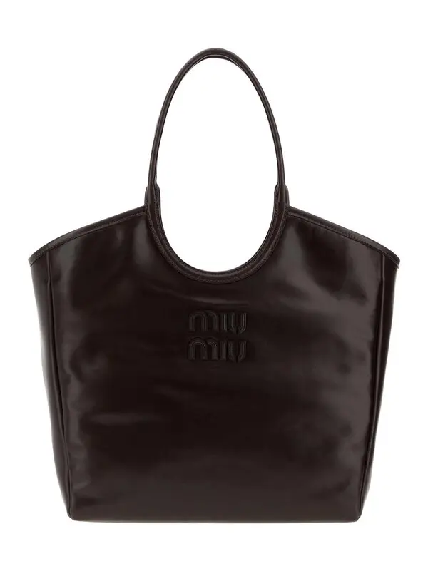 Miu Miu Leather Shopping Bag - Brown