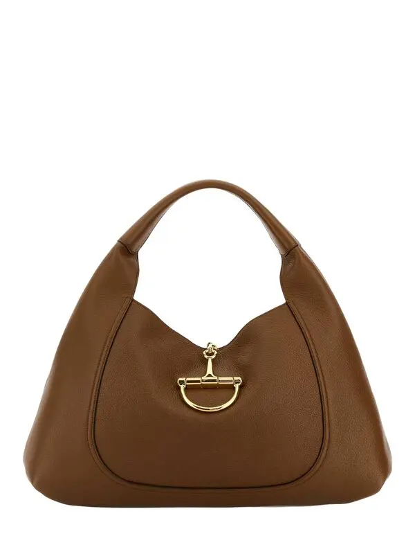 Gucci Leather Large Softbit Shoulder Bag - Brown