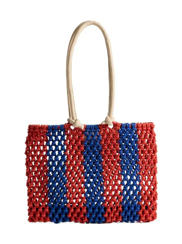 Clare V. Sandy Woven Beach Tote - Cobalt
