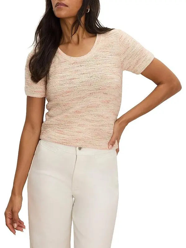 NIC+ZOE Textured Wave Knit Sweater - Pink Multi