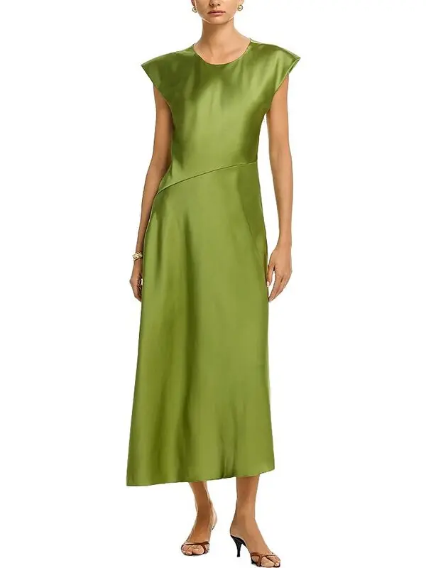 Tanya Taylor Violeta Asymmetrical Dress - Asparagus