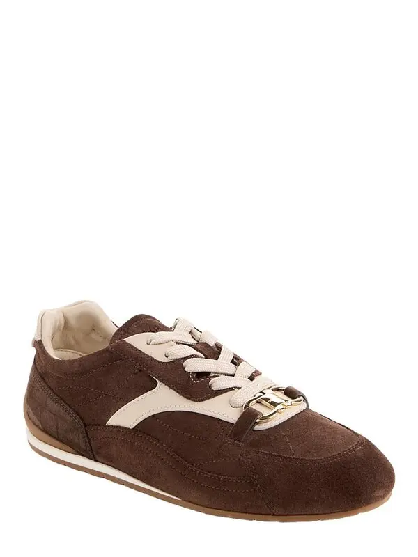 FERRAGAMO Gancini Suede Sneakers - Ebano