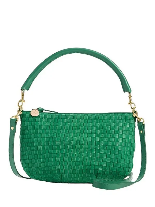 Clare V. Moyen Messenger Woven Leather Bag - Grass