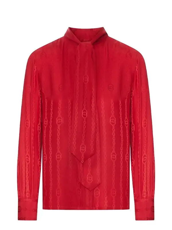 Gucci Silk Blend Shirt With Pussy Bow Detail - Multicolor