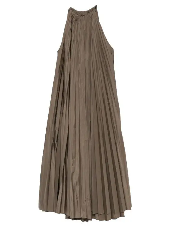 Max Mara Sleeveless Pleated Dress - Brown