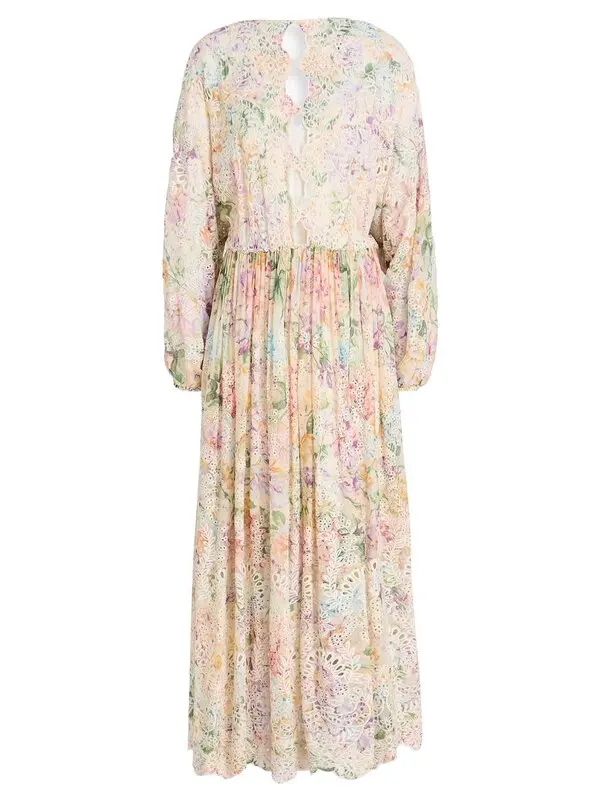 Zimmermann Cutout Floral-print Broderie Anglaise Midi Dress - Multicolor