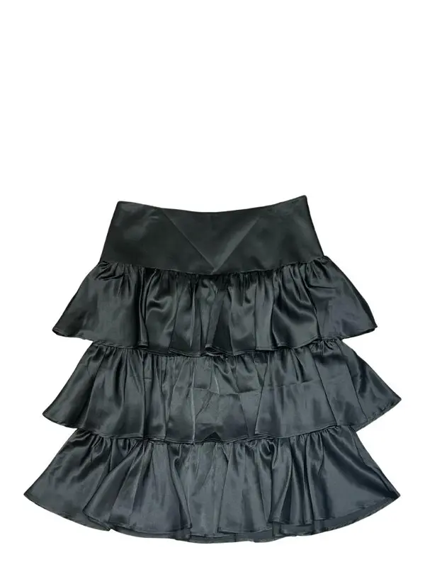 LINDSAY NICHOLAS NEW YORK Tiered Midi Skirt - Black