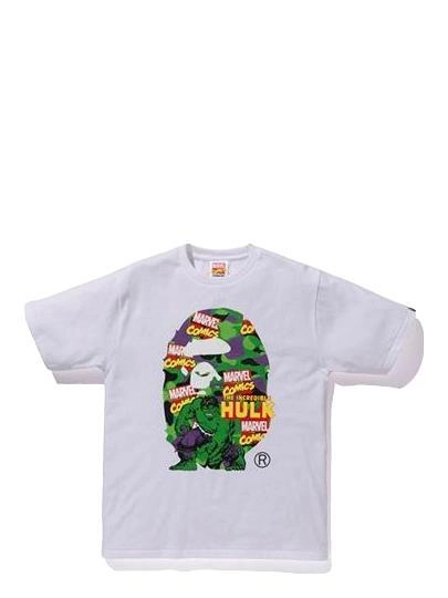 A BATHING APE X Marvel Ape Head T-shirt Hulk - White