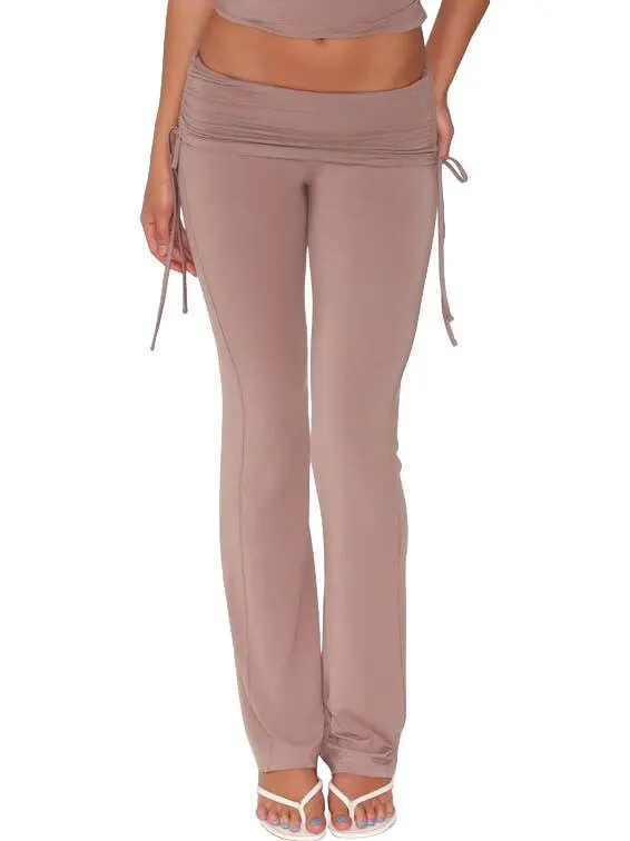 TIGER MIST Halona Flare Leg Jersey Pants - Mocha